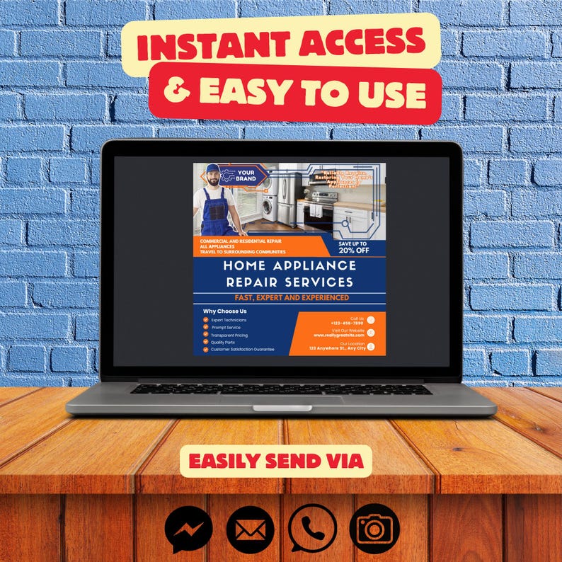 Editable Appliance Repair Flyer Template | Instant Download Easy Edit ...
