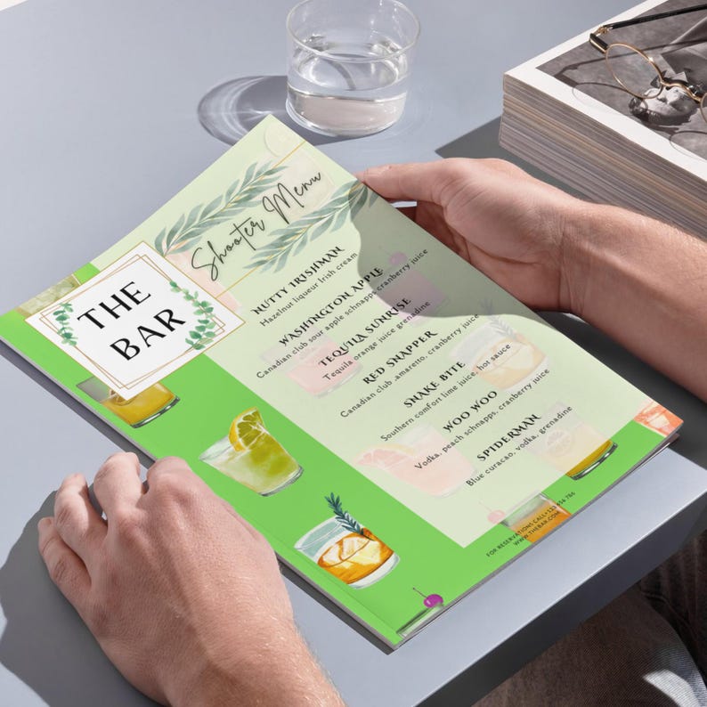 Editable Cocktail Menu Template Instant Download DIY Drinks Menu ...