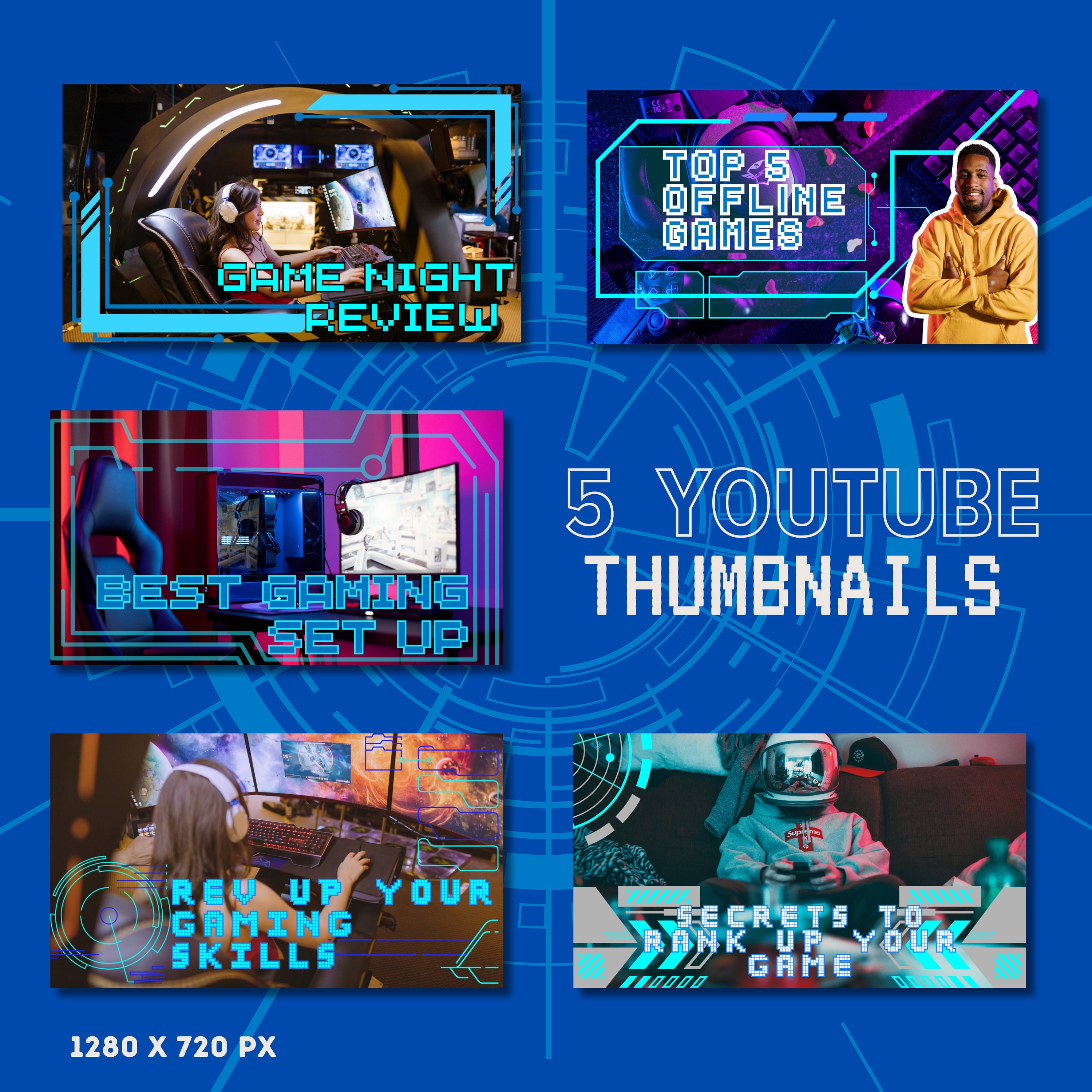 Youtube Gaming Channel Branding Kit Template. Canva Template Youtube ...