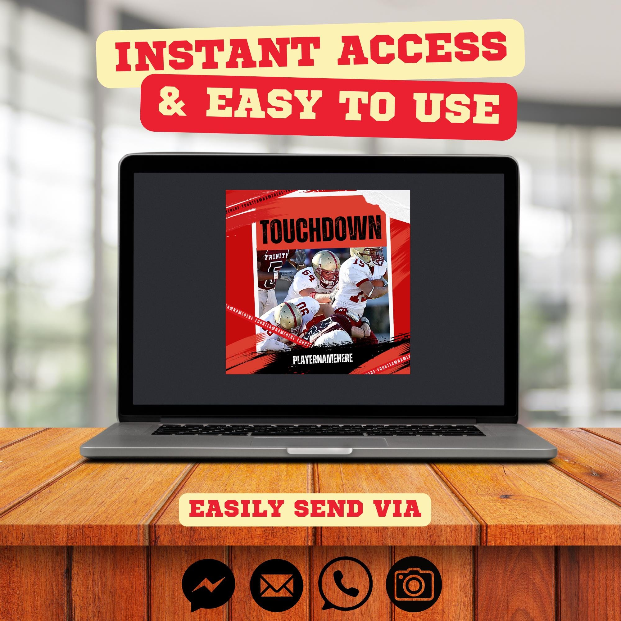 Football Team Social Media Template | Editable American Football Team ...