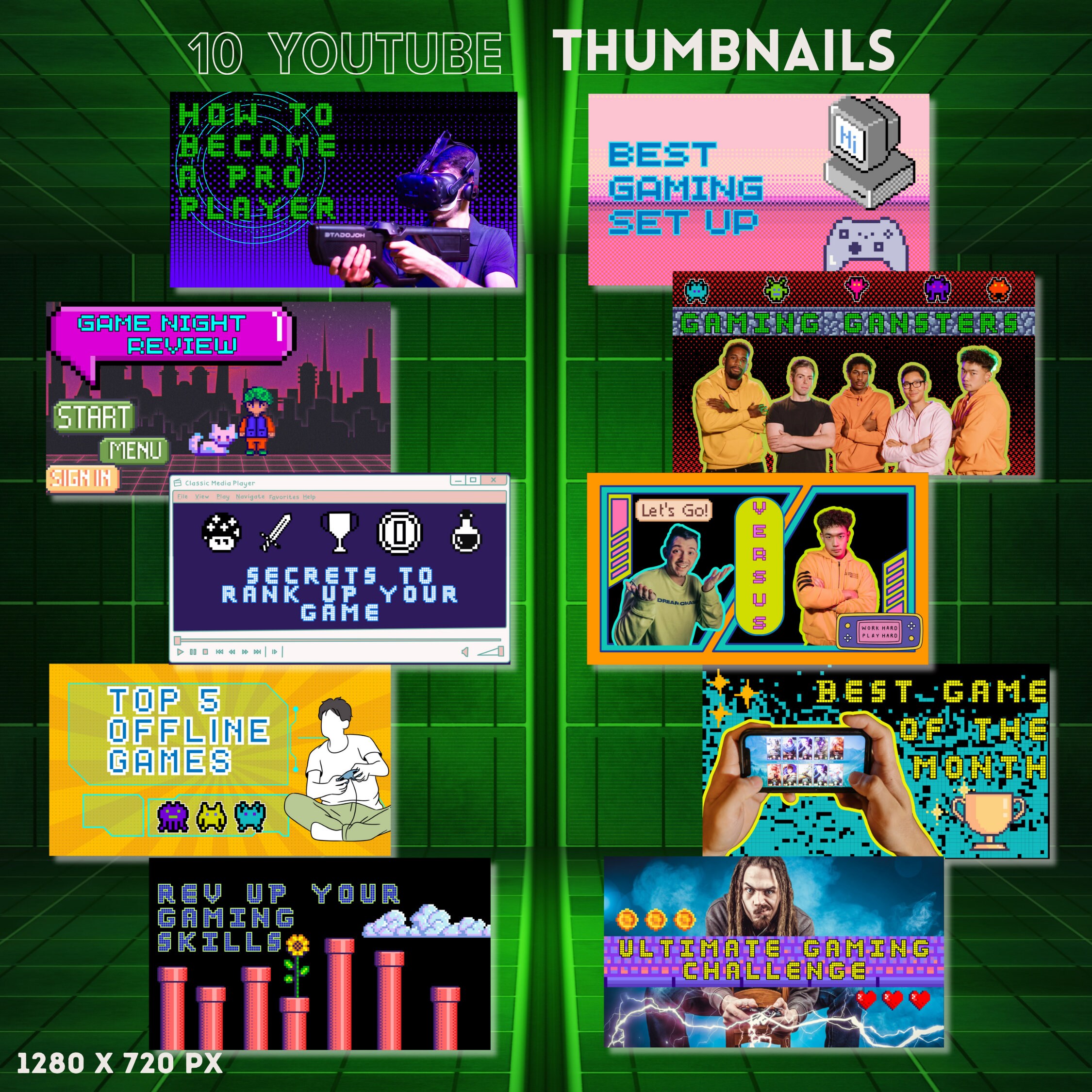 Youtube Gaming Vlog Branding Kit, Editable Digital Download. Canva ...