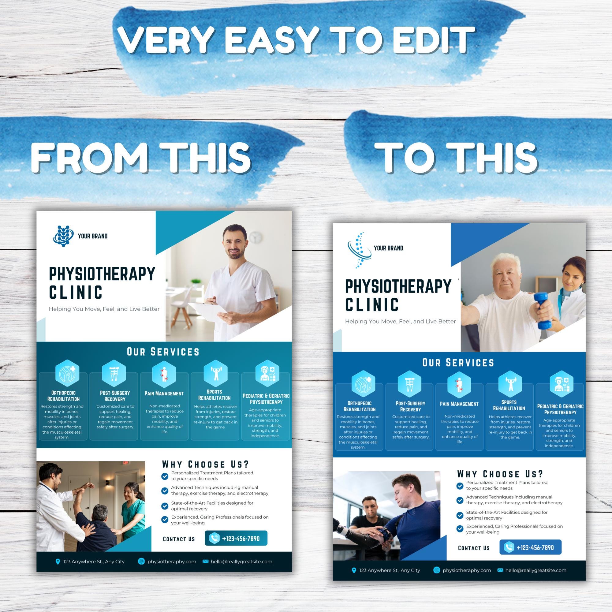 Physiotherapy Clinic Flyer Template. Physical Therapy Promotional Flyer ...
