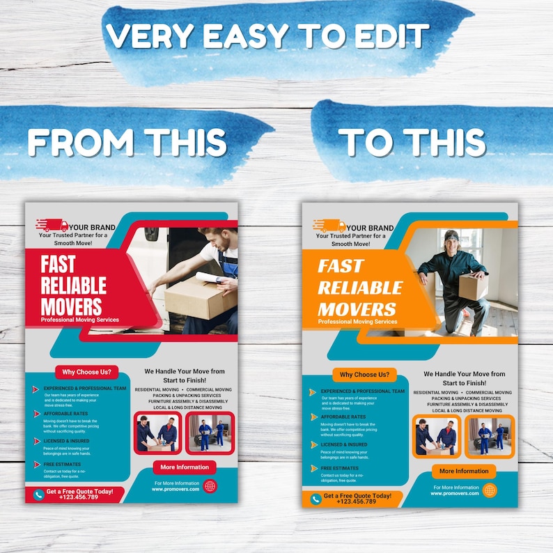 Moving Services Flyer Template. Customizable Flyer Design for Moving ...