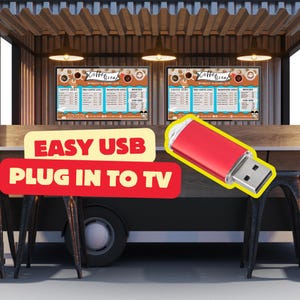 Digital Animated Coffee Shop Menu Board Template - Customizable Design ...