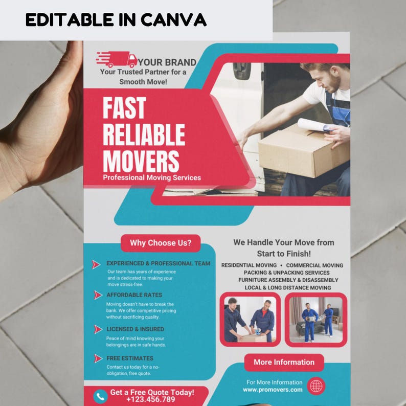 Moving Services Flyer Template. Customizable Flyer Design for Moving ...