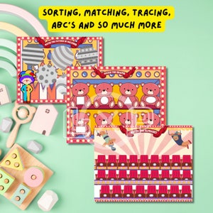 Circus Theme Kid's Busy Book, Printable Digital Download. Pre School ...