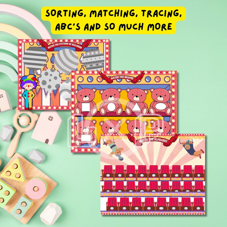 Circus Theme Kid's Busy Book, Printable Digital Download. Pre School ...