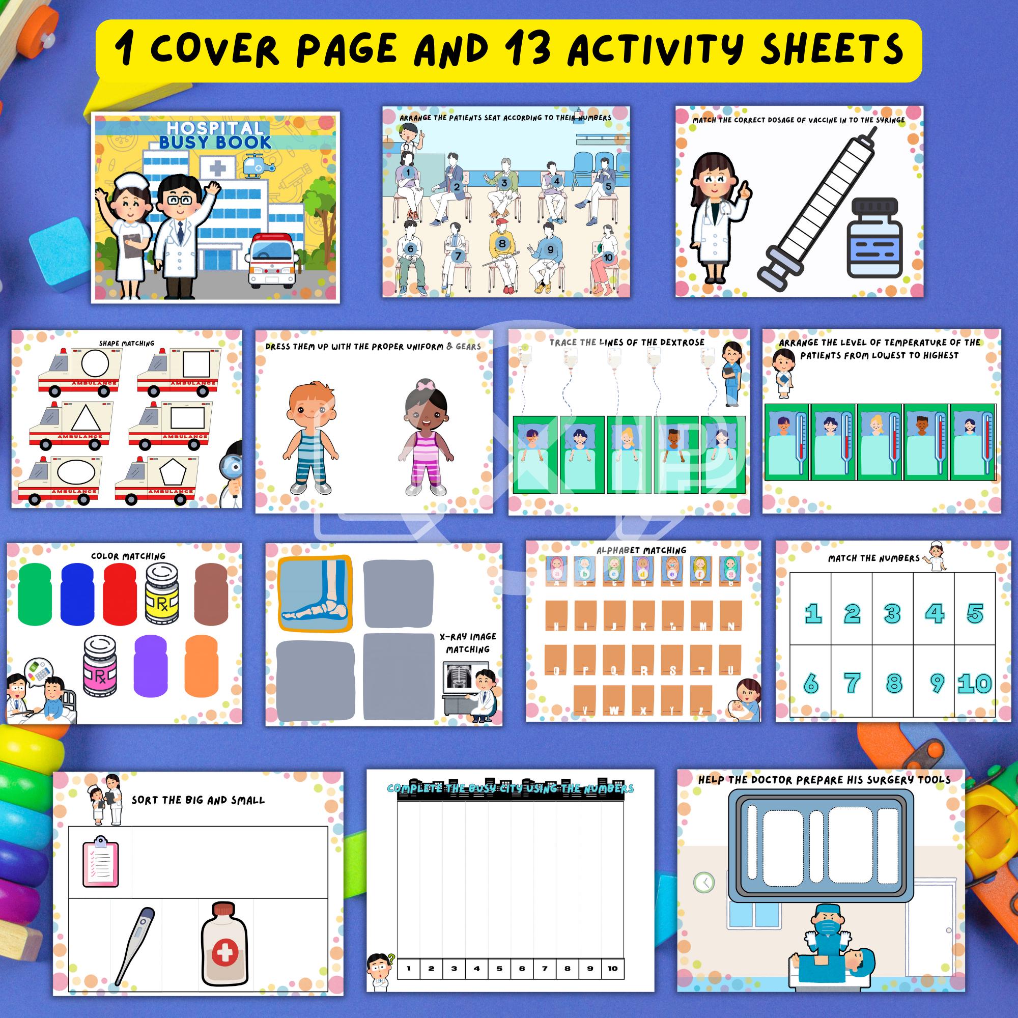 Hospital Theme Busy Book. Digital Download PDF File. Activity Sheets ...