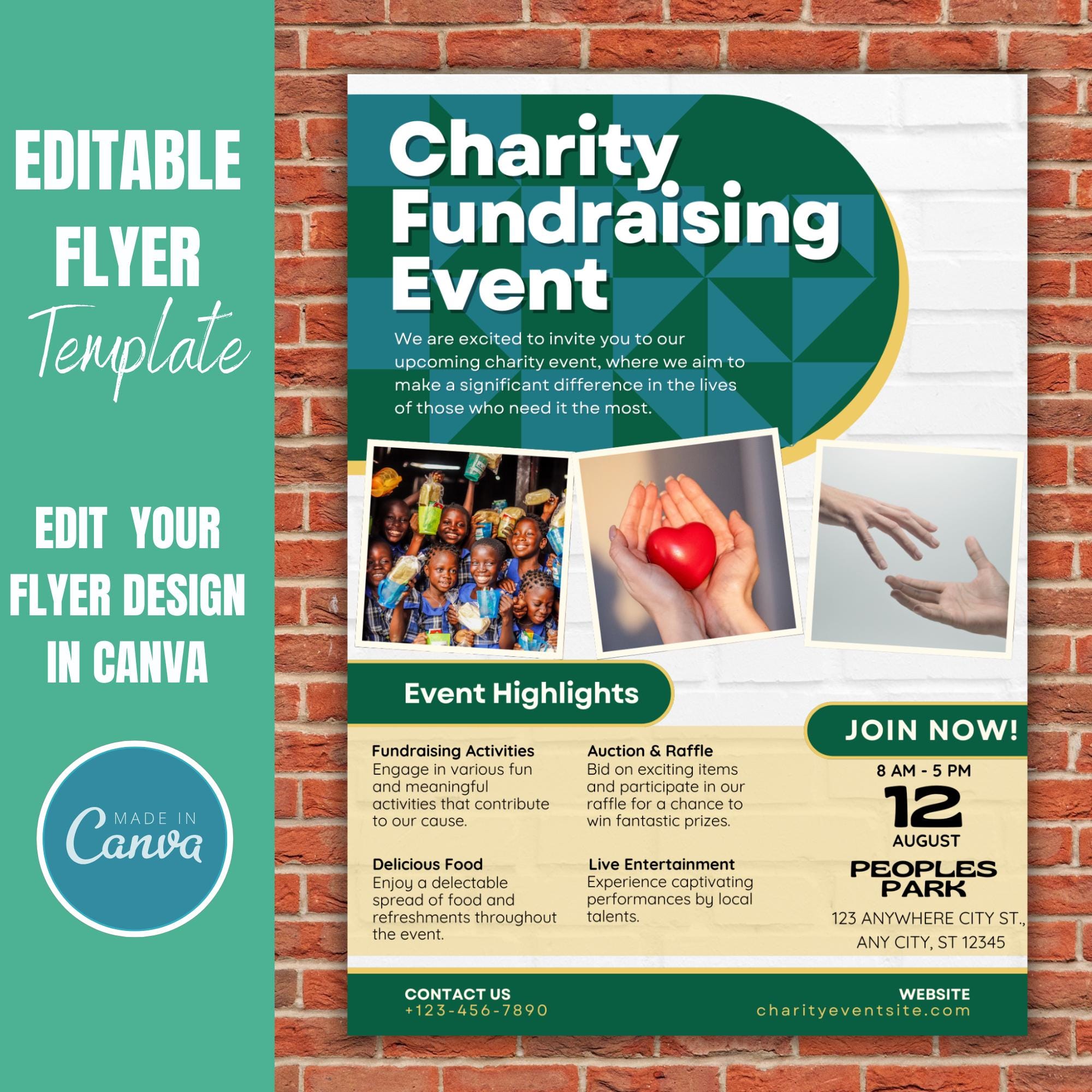 Charity Event Flyer Template: Customizable Canva Design (PDF) - Etsy