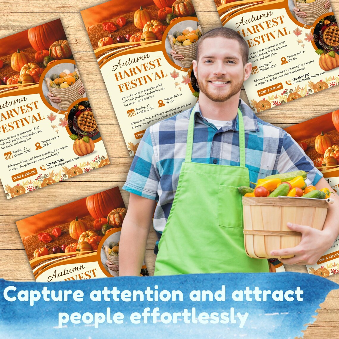 Autumn Harvest Festival Flyer Template: Editable Canva Fall Event ...