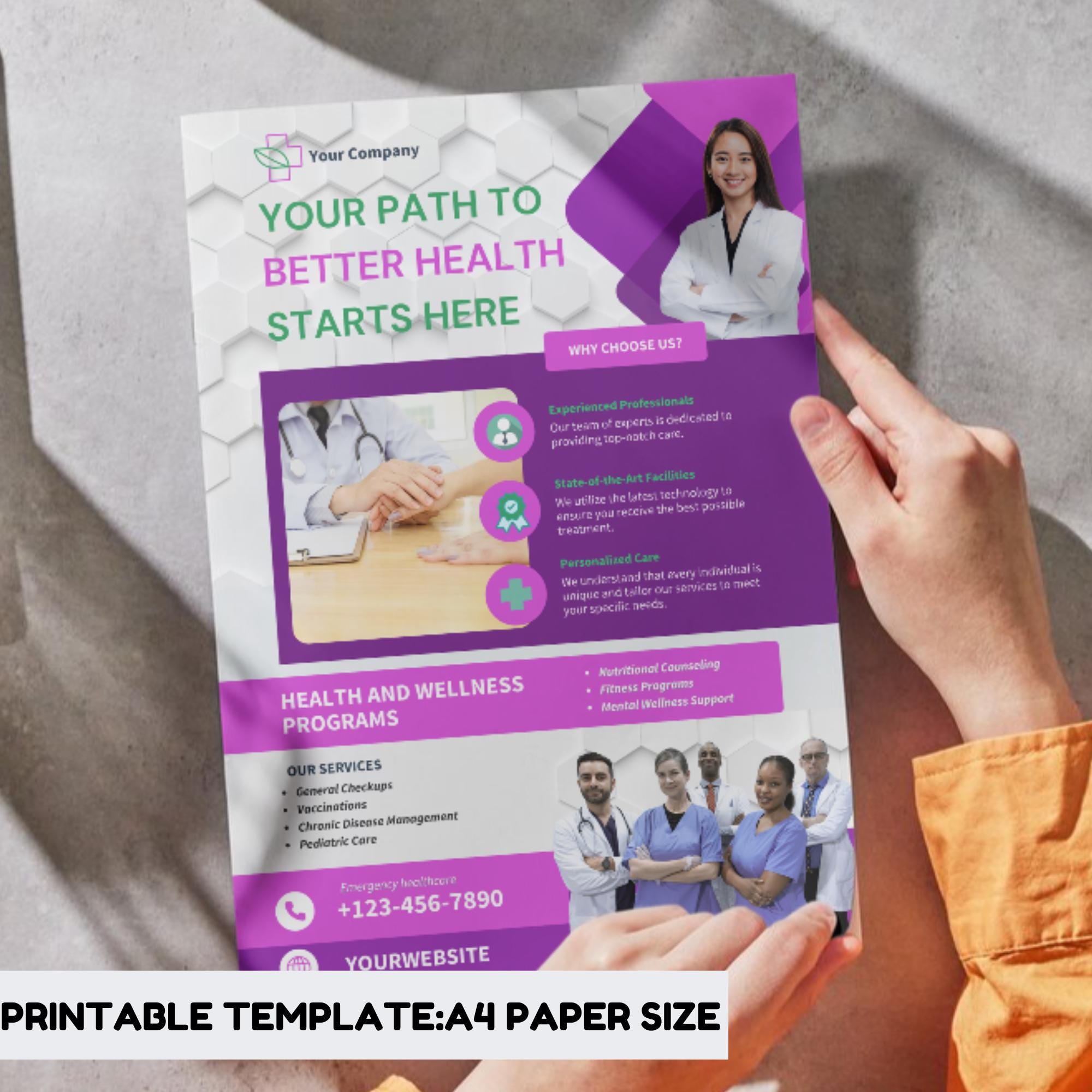 Healthcare Services Flyer Template: Customizable Medical Design (canva ...
