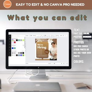 Editable Hiring Flyer Template – Modern Canva Design for Job ...