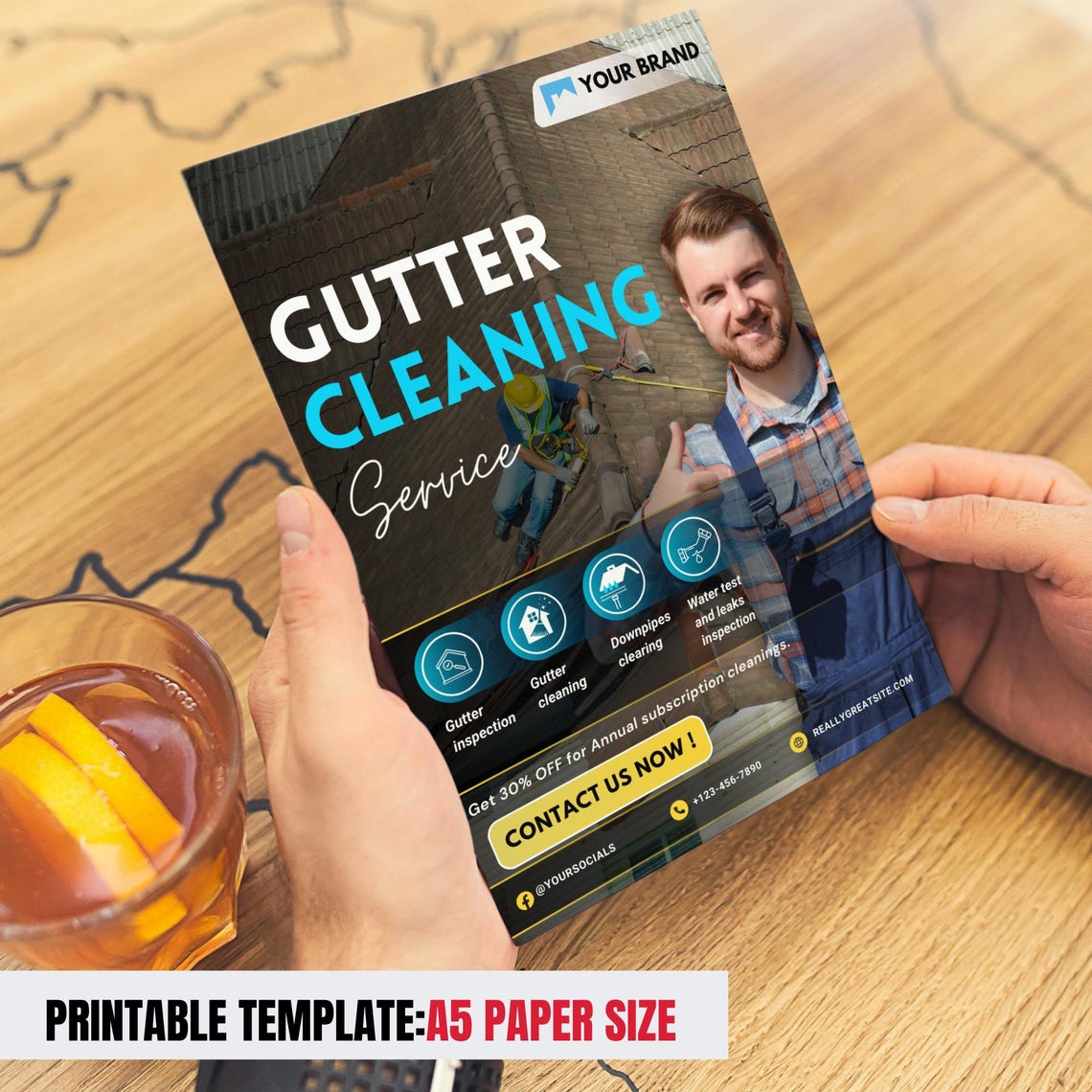 Gutter Cleaning Services Flyer Template. Social Media Posting Flyer for ...