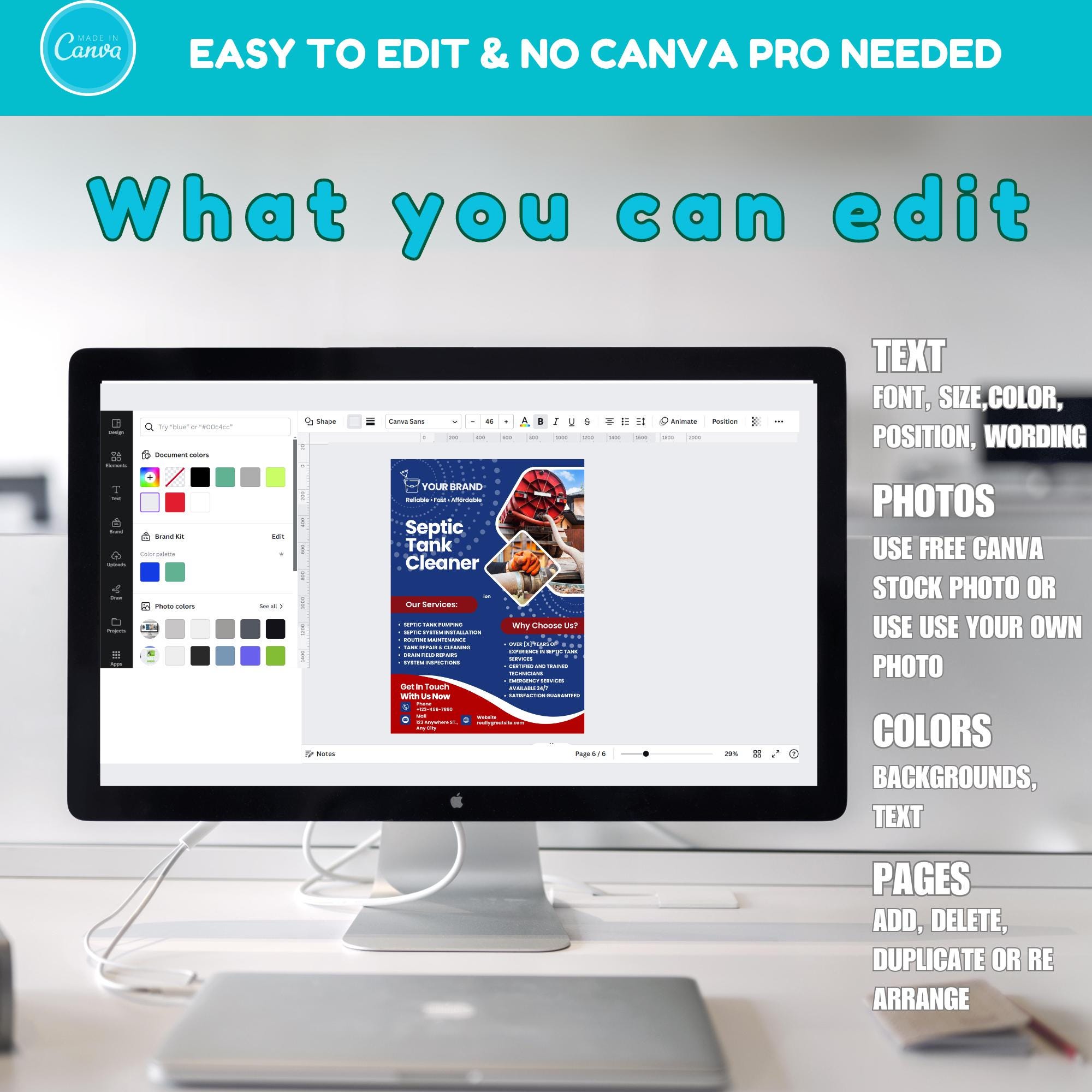 Septic Tank Cleaner Flyer Template: Canva Design (digital Download) - Etsy