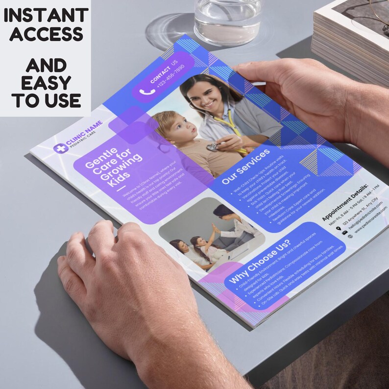 Pediatric Clinic Flyer Template: Editable Canva Design (digital ...