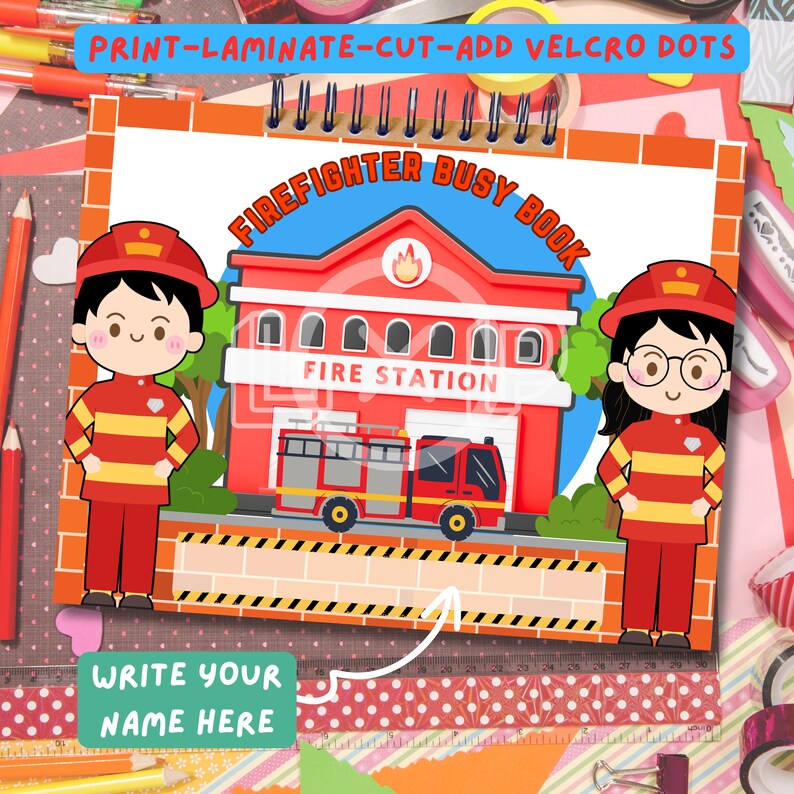Firefighter Theme Busy Book, Digital Download PDF File. Pre School ...