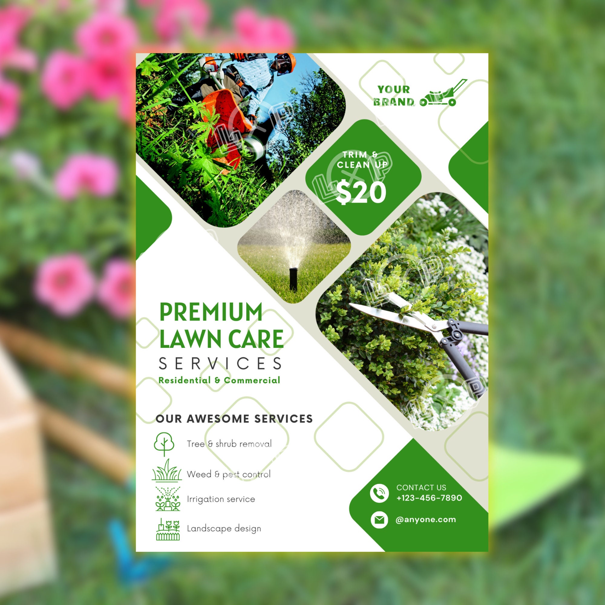 Lawn Care Flyers Lawn Care Service Flyer Canva Template Customize