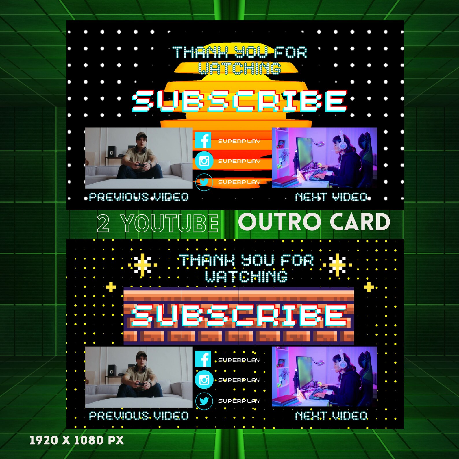 Youtube Gaming Vlog Branding Kit, Editable Digital Download. Canva ...