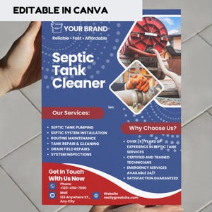 Septic Tank Cleaner Flyer Template: Canva Design (digital Download) - Etsy
