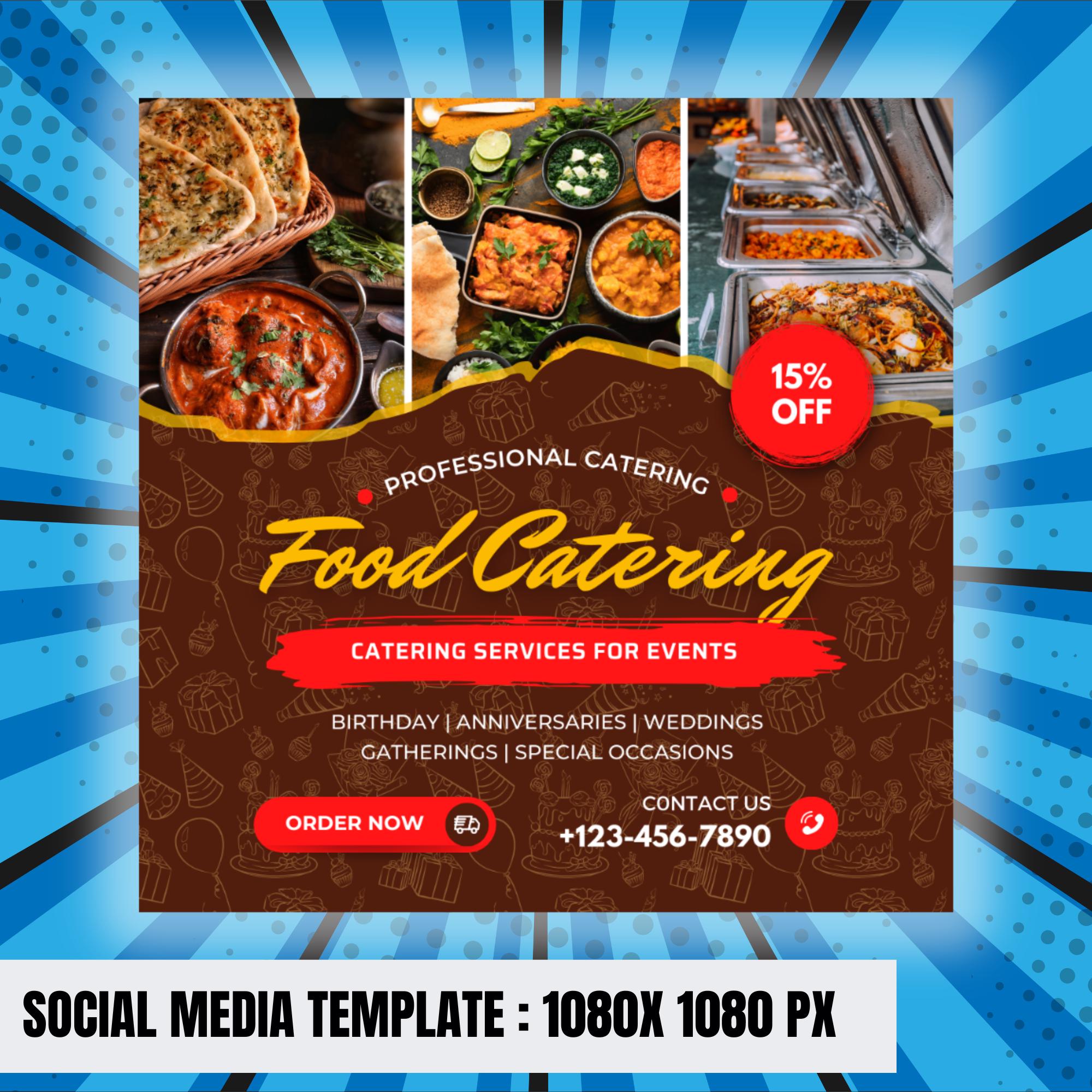 Catering Services Flyer & Social Media Template Bundle. Customizable ...