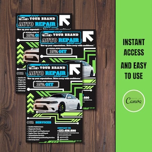 Auto Repair Shop Flyer Template: Editable Canva Layout (digital ...