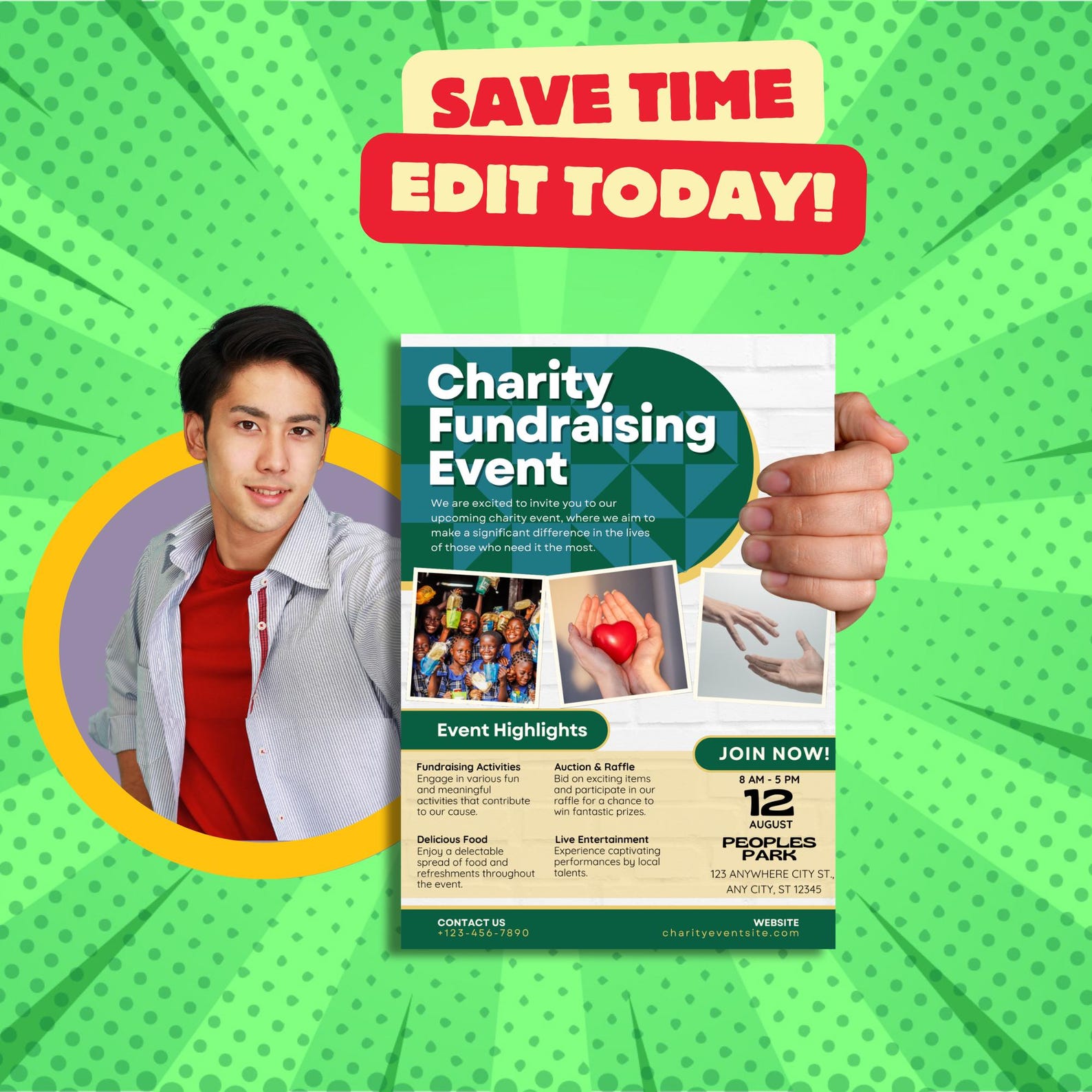 Charity Event Flyer Template: Customizable Canva Design (PDF) - Etsy