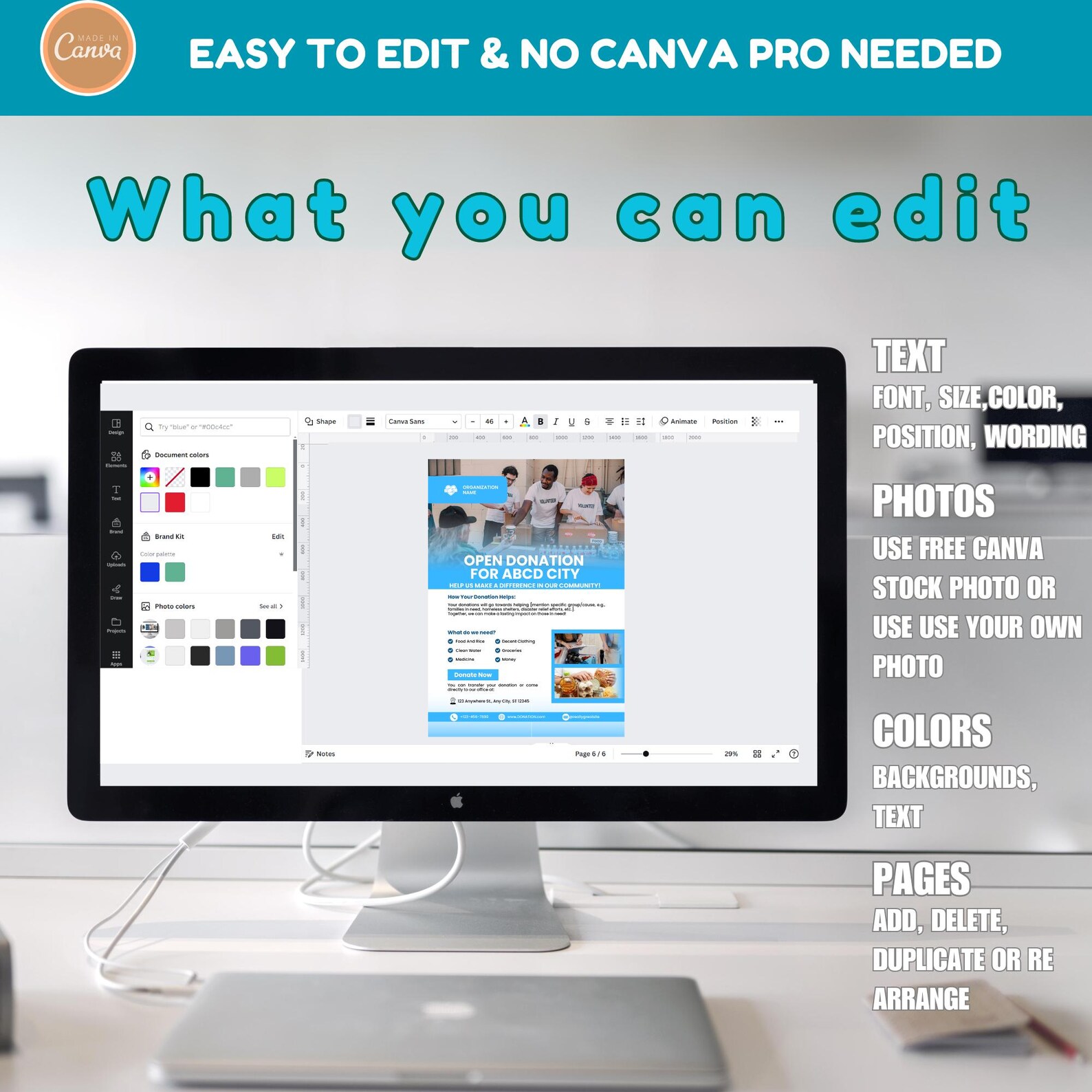 Donation Drive Flyer Template. Editable Charity Event Flyer Design ...