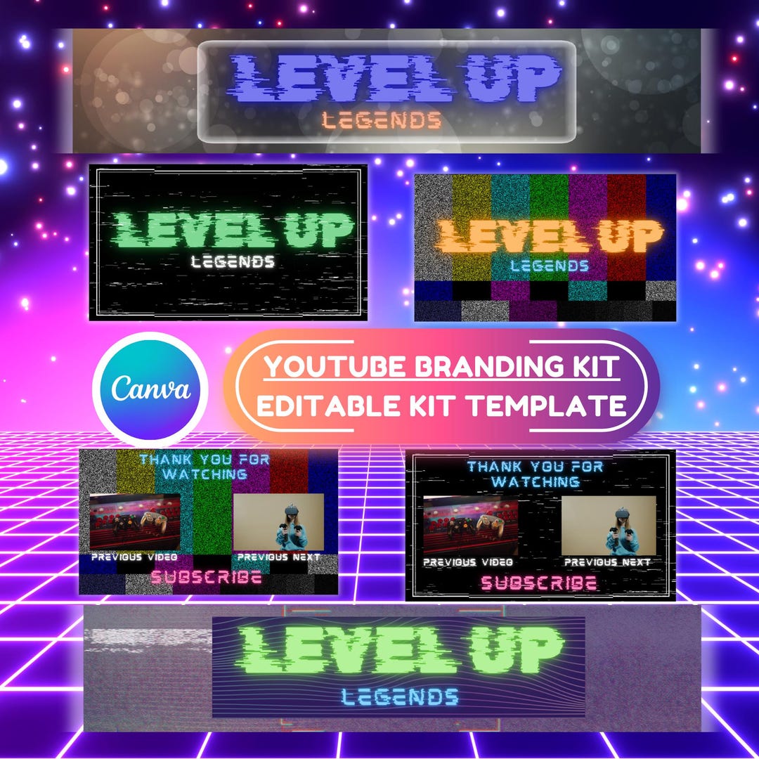 Youtube Gaming Channel Branding Kit. Premade Canva Template. Youtube ...