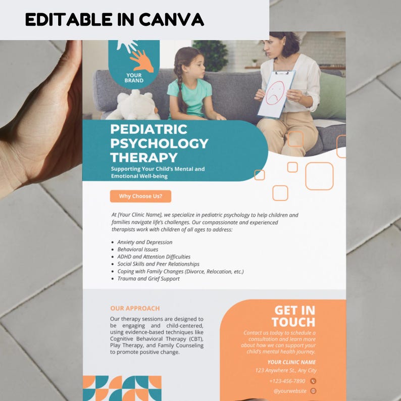 Pediatric Psychology Flyer Template | Child Counseling Flyer Design ...