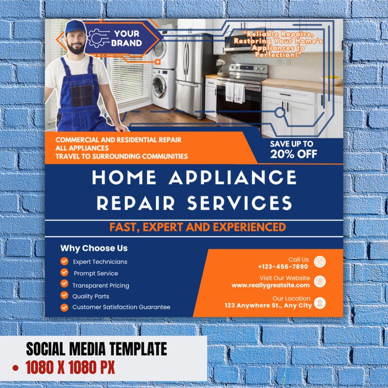 Editable Appliance Repair Flyer Template | Instant Download Easy Edit ...