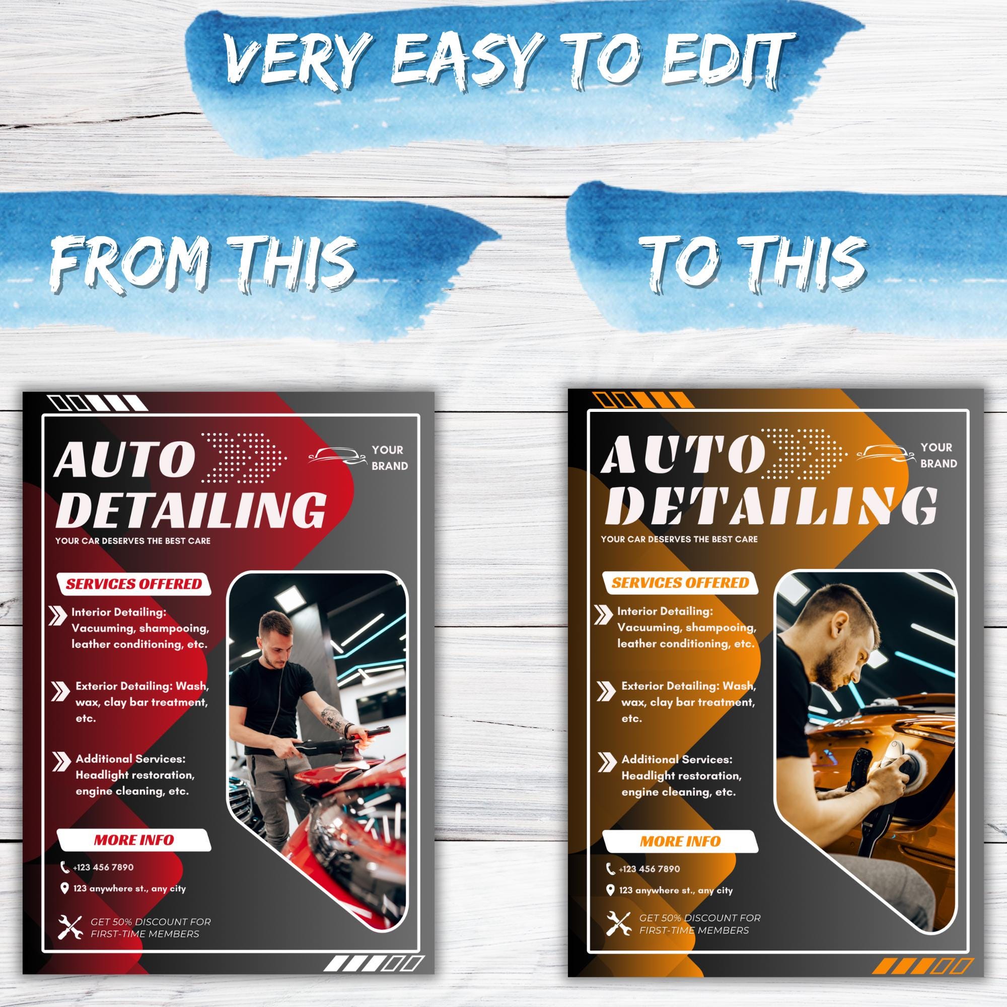 Professional Auto Detailing Services Flyer Template Design ...