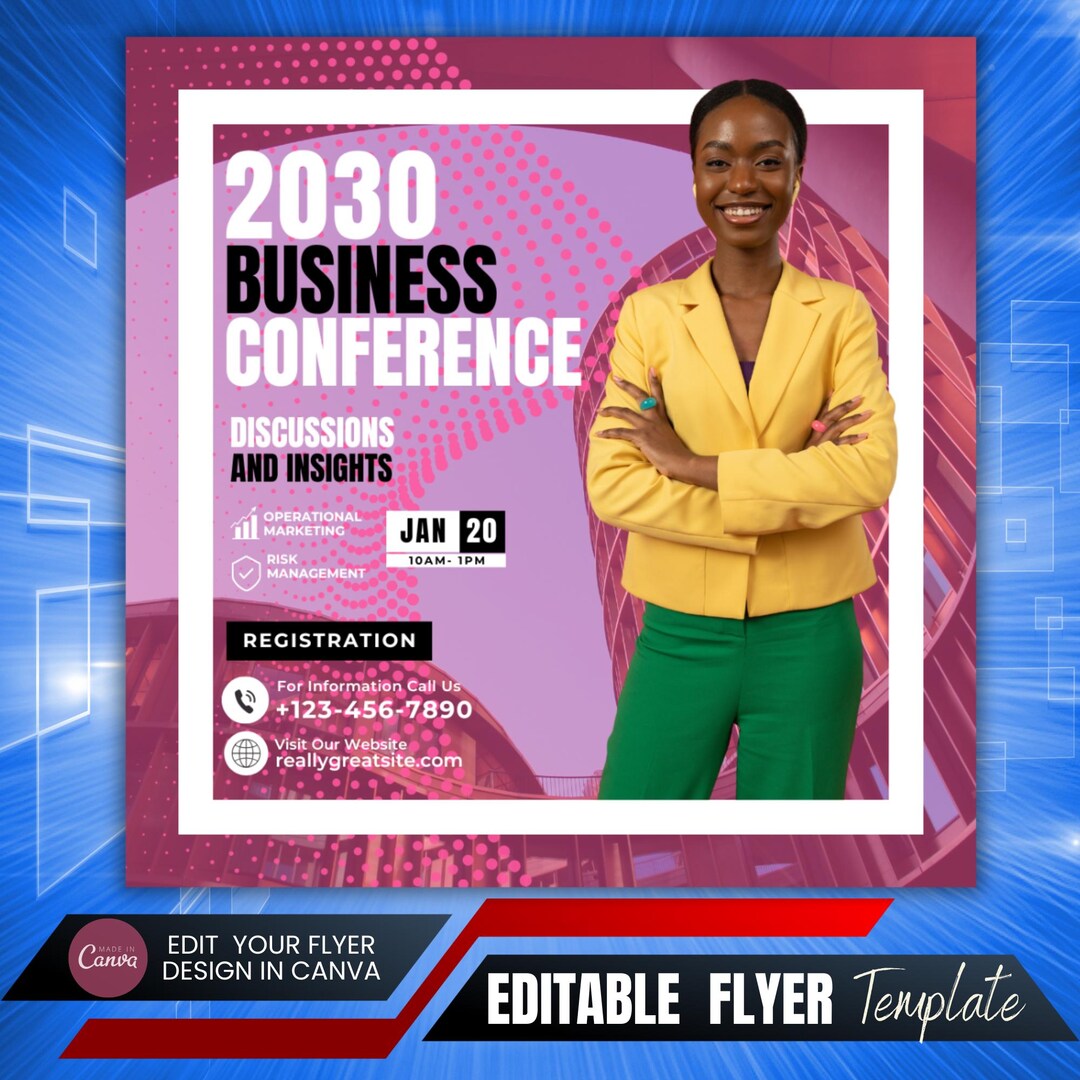 Conference Flyer Template. Business Event Promotion. Social Media Event ...