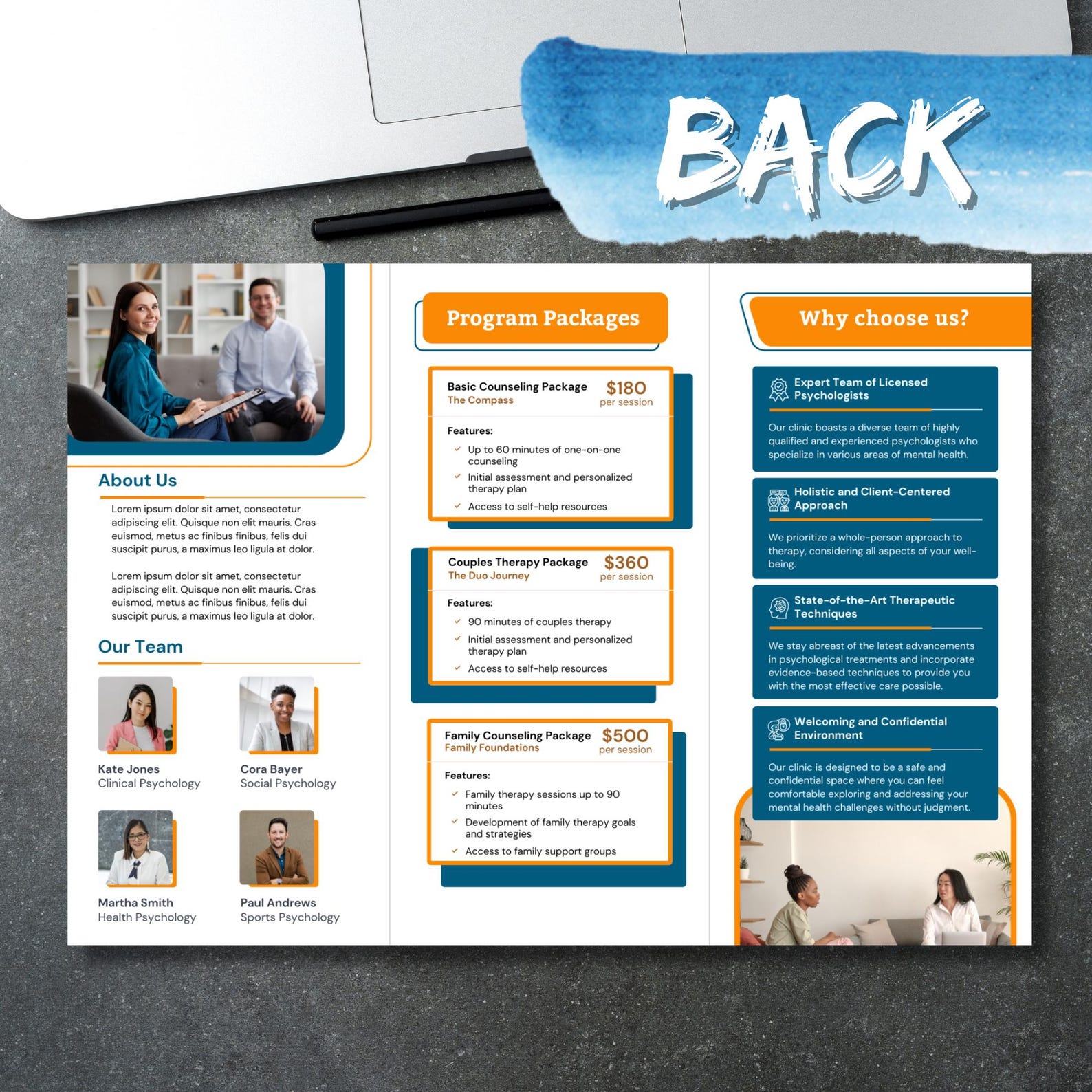 Editable Trifold Counseling Brochure Template - Instant Download ...