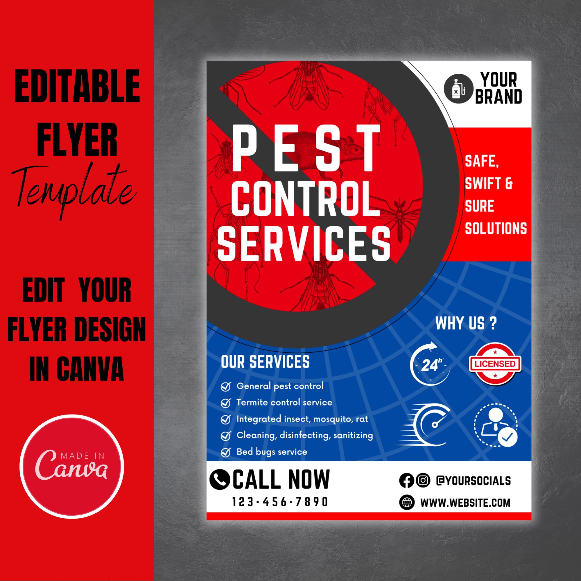 Pest Control Services Flyer Template: Customizable Canva Design ...