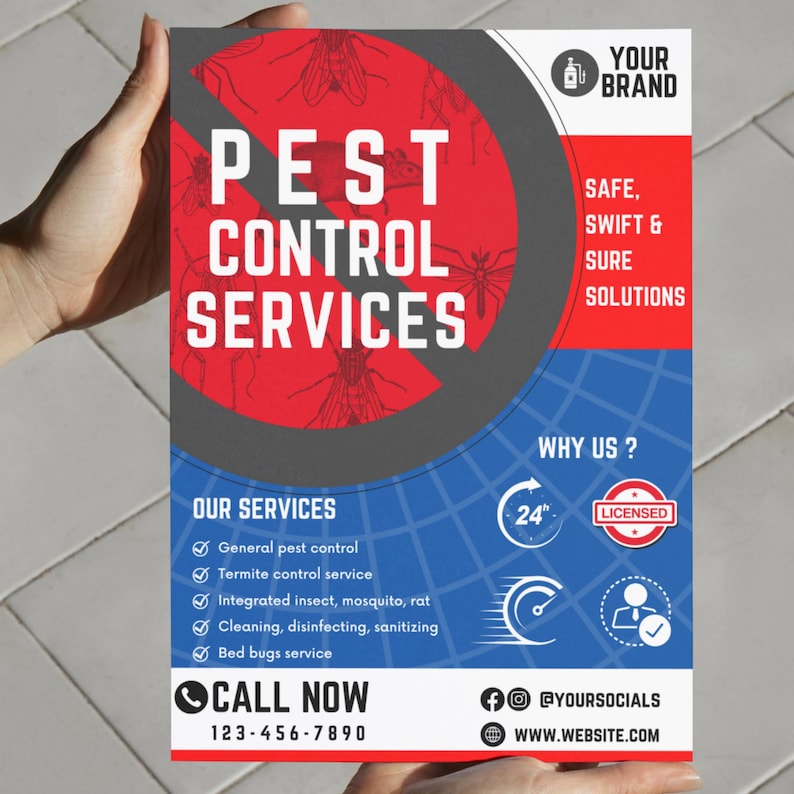 Pest Control Services Flyer Template: Customizable Canva Design ...