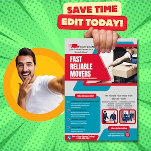 Moving Services Flyer Template. Customizable Flyer Design for Moving ...