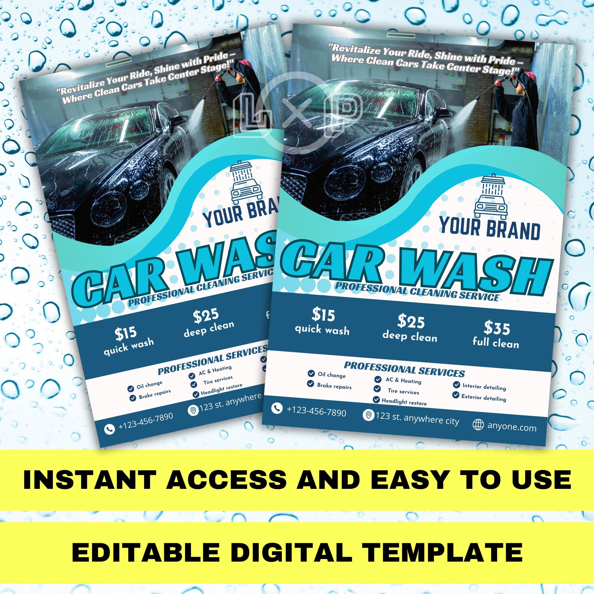 Professional Car Wash Promotion - DIY Flyer Template - Instant Digital ...