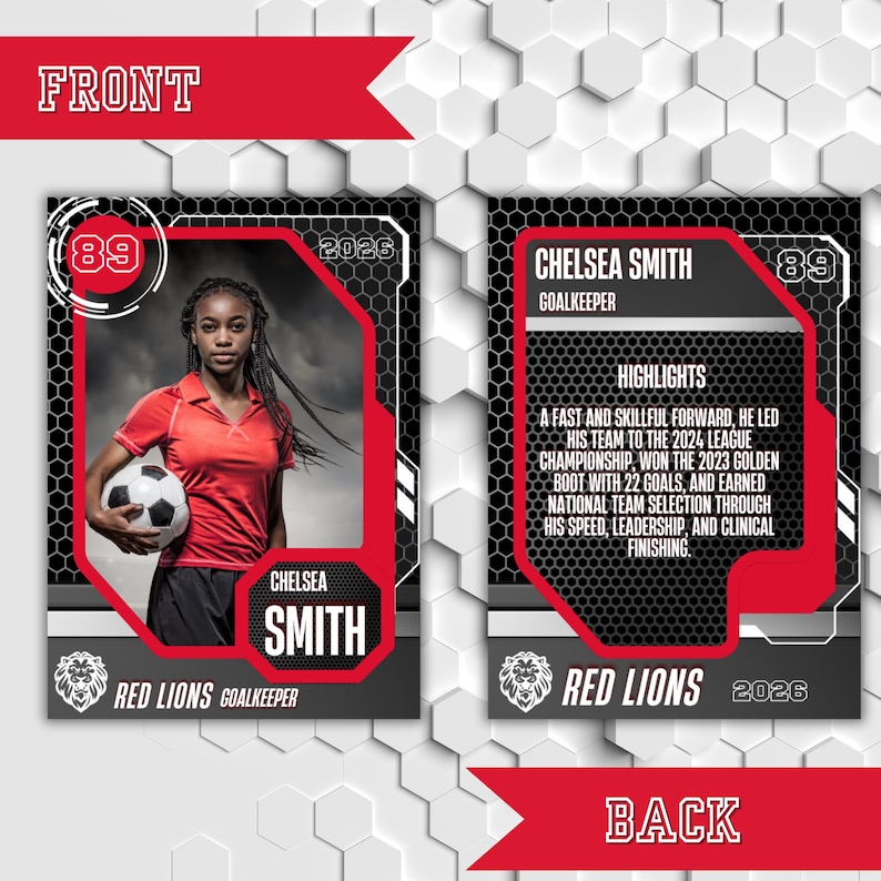 Editable Soccer Trading Card Template | Sports Card Design | Football ...