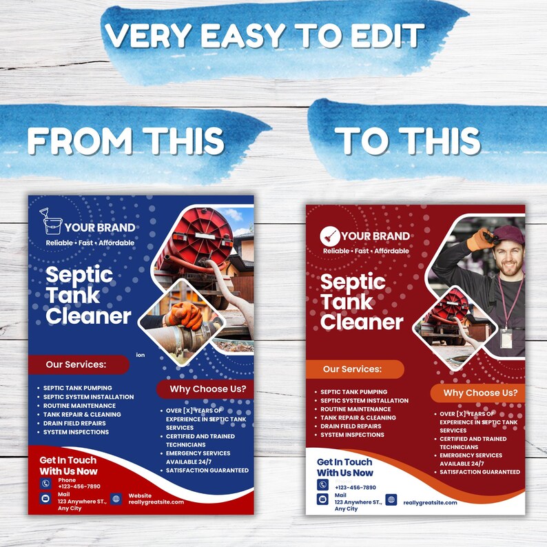 Septic Tank Cleaner Flyer Template: Canva Design (digital Download) - Etsy