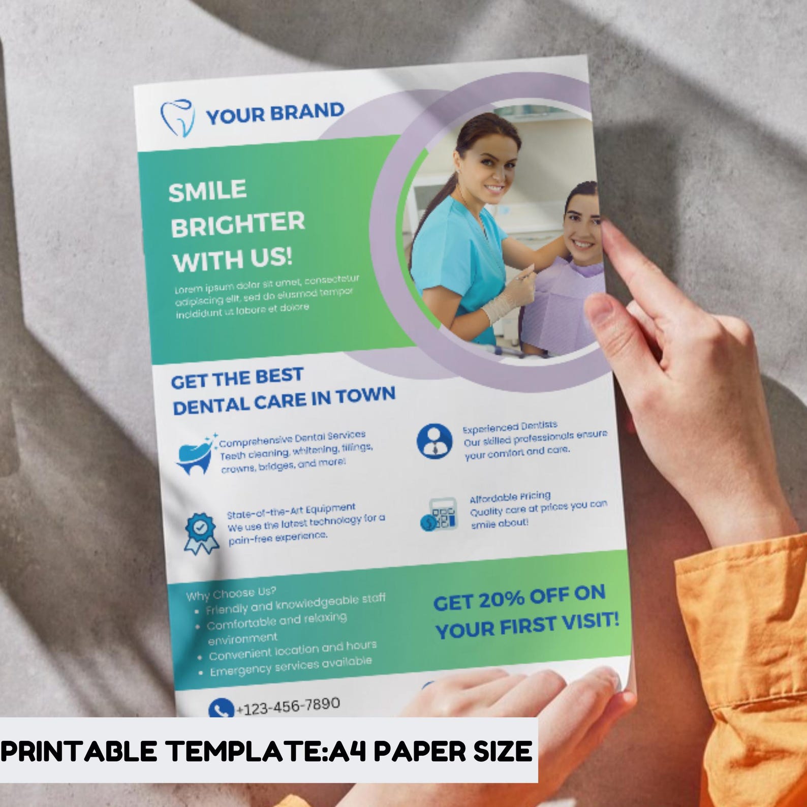 Dental Clinic Editable Flyer Template. Customizable Dentist Office ...