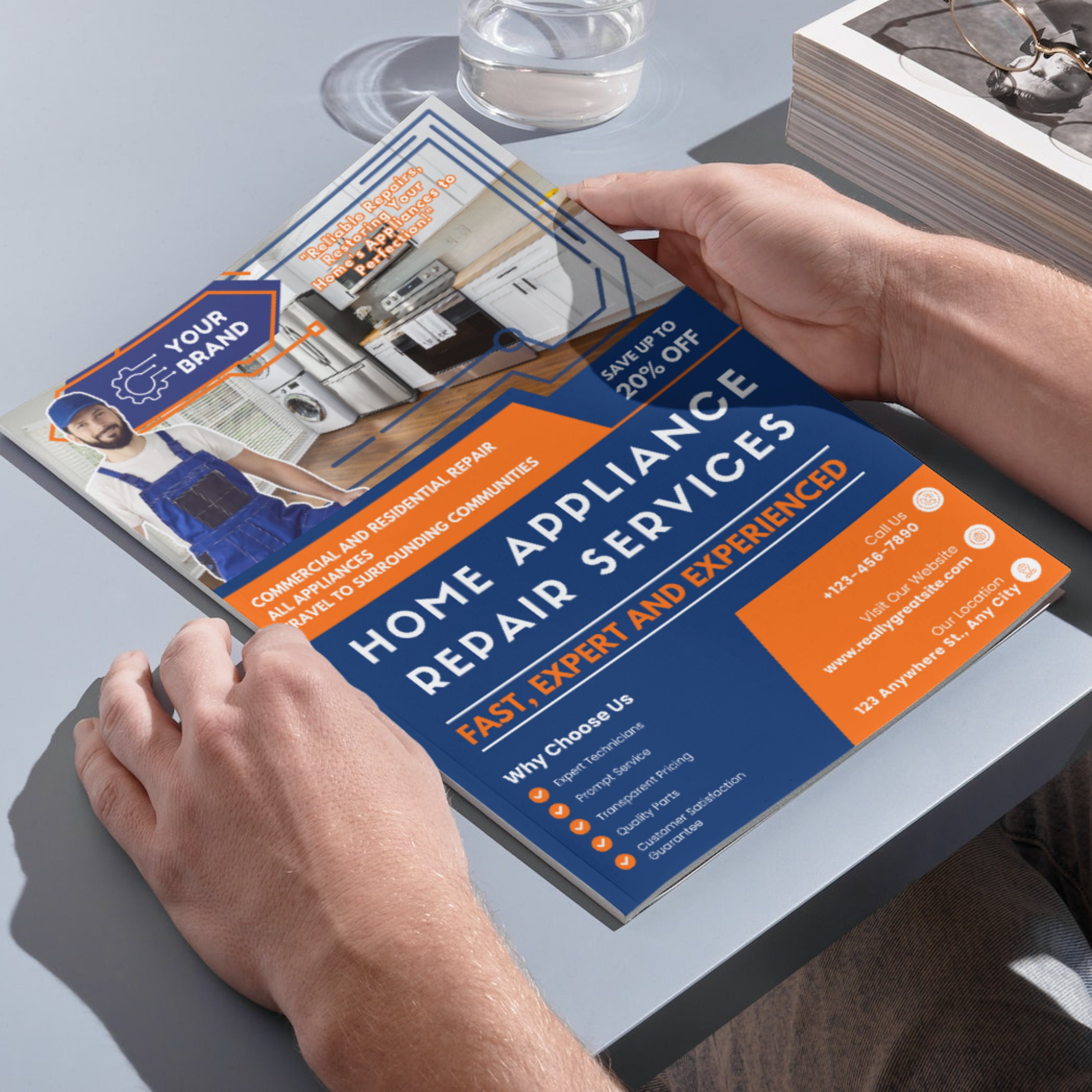 Appliance Repair Flyer Template: Editable Canva Design (digital ...