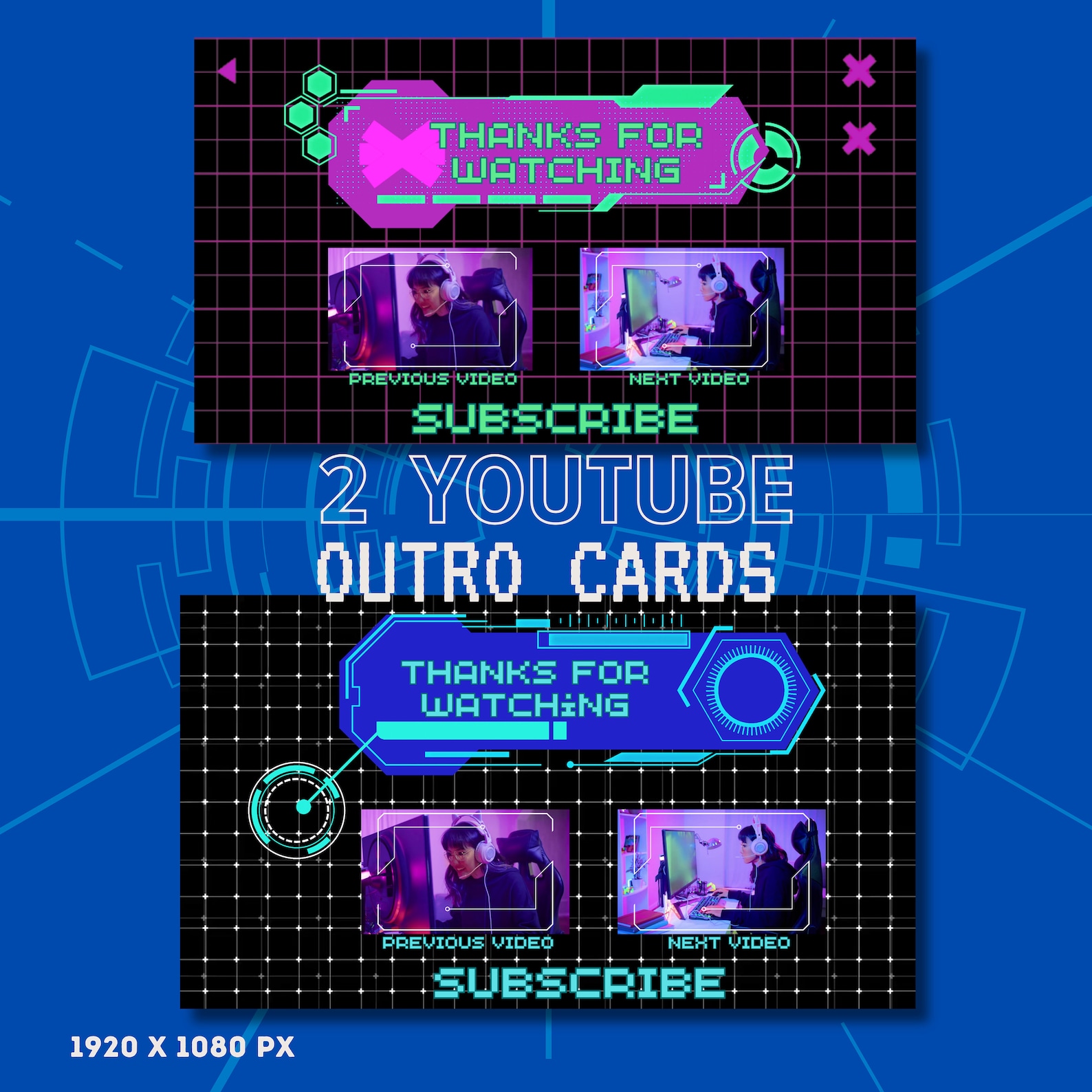 Youtube Gaming Channel Branding Kit Template. Canva Template Youtube ...