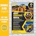 Heavy Equipment Rental Flyer Template: Editable Canva Design - Etsy