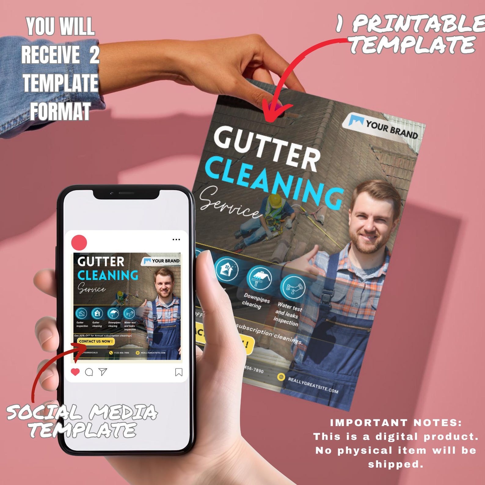 Gutter Cleaning Services Flyer Template. Social Media Posting Flyer for ...