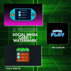 Youtube Gaming Vlog Branding Kit, Editable Digital Download. Canva ...