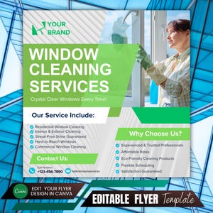 Window Cleaning Services Flyer Template. Digital Flyer Design for ...