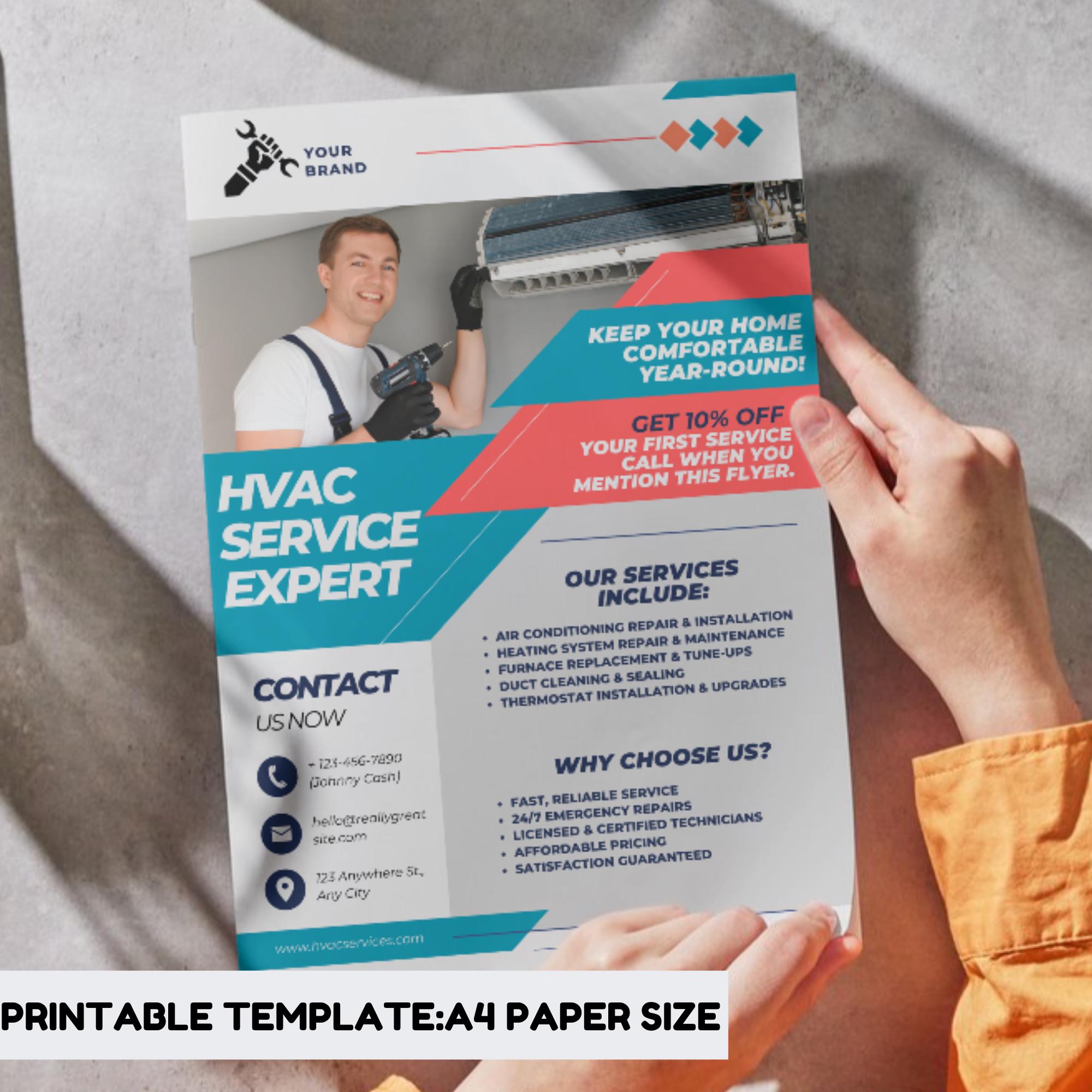 HVAC Service Flyer Template: Editable Canva Design - Etsy