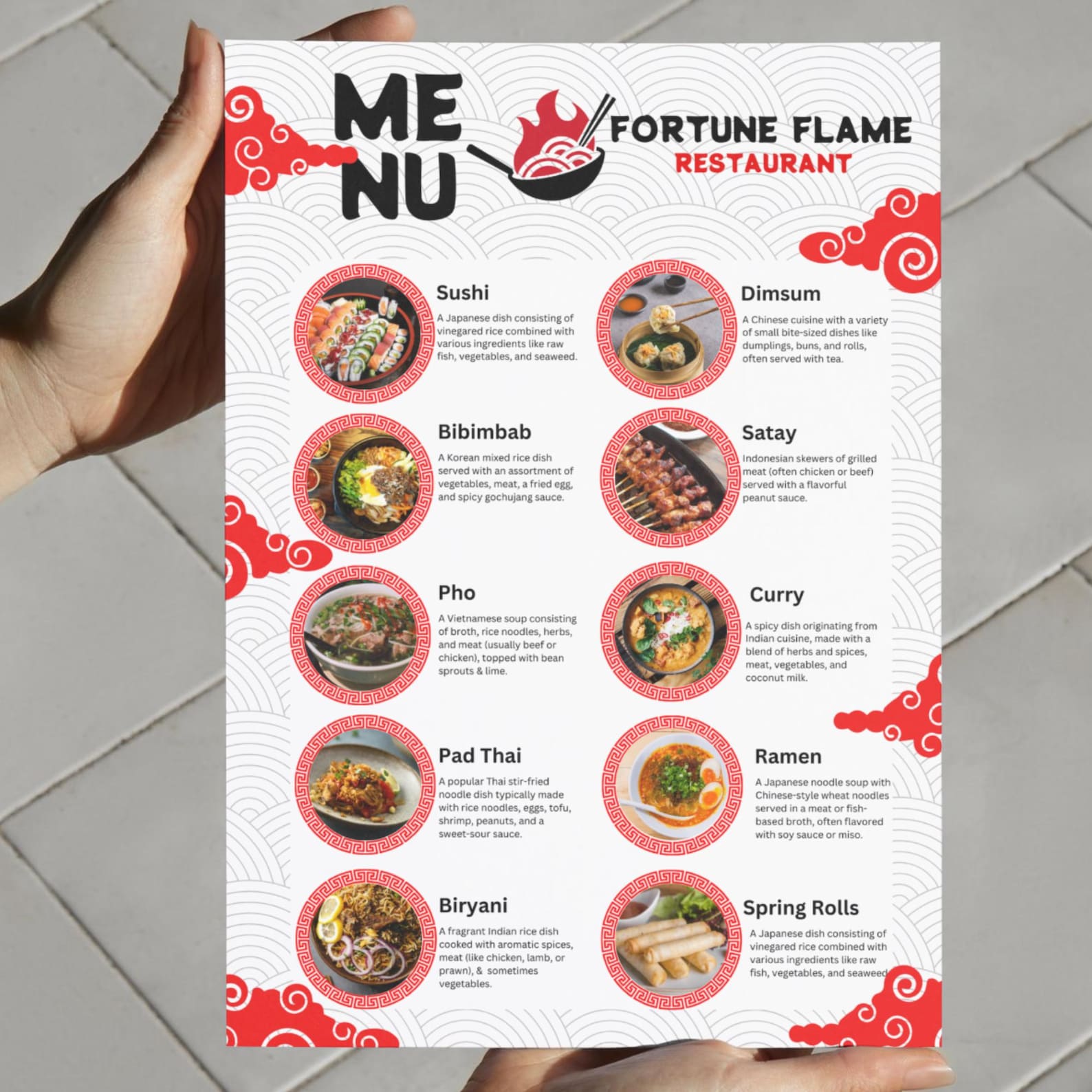 Customizable Asian Restaurant Menu Template - Editable and Print-ready ...