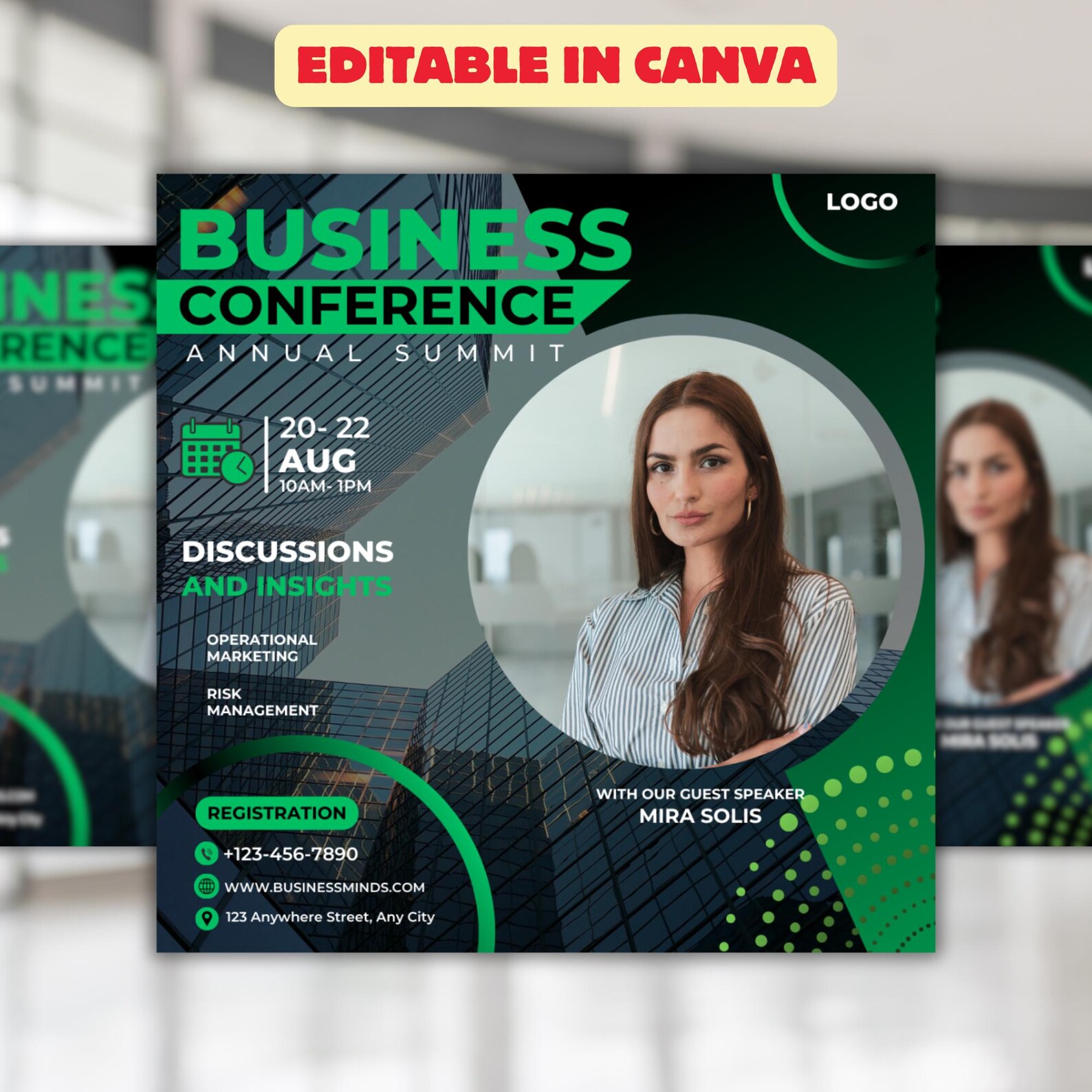 Business Conference Flyer Template: Editable Canva Design - Etsy