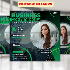 Business Conference Flyer Template. Women's Empowerment Ad. Social ...